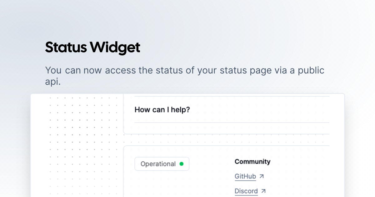 Status Widget | OpenStatus