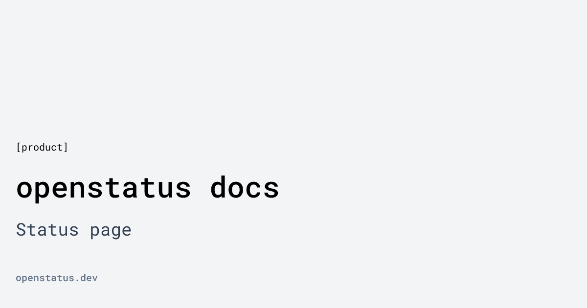 Status page | openstatus docs